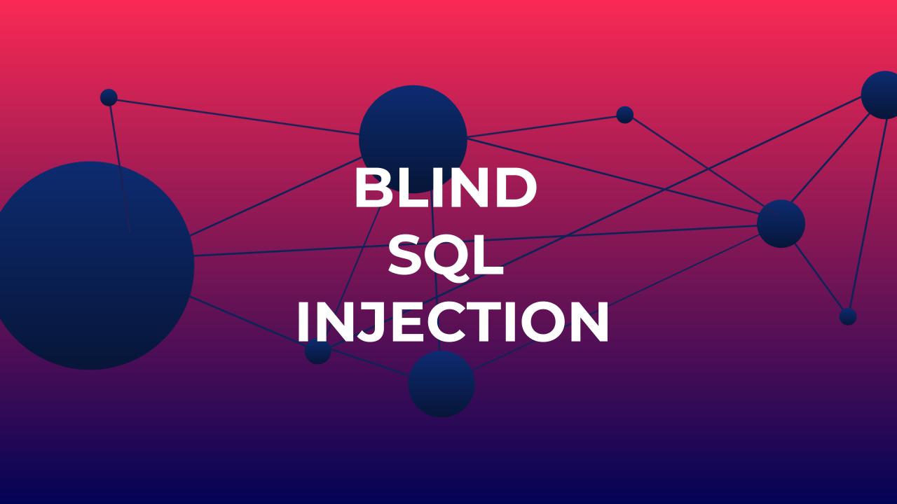 Blind SQL Injection Blind SQL Injection